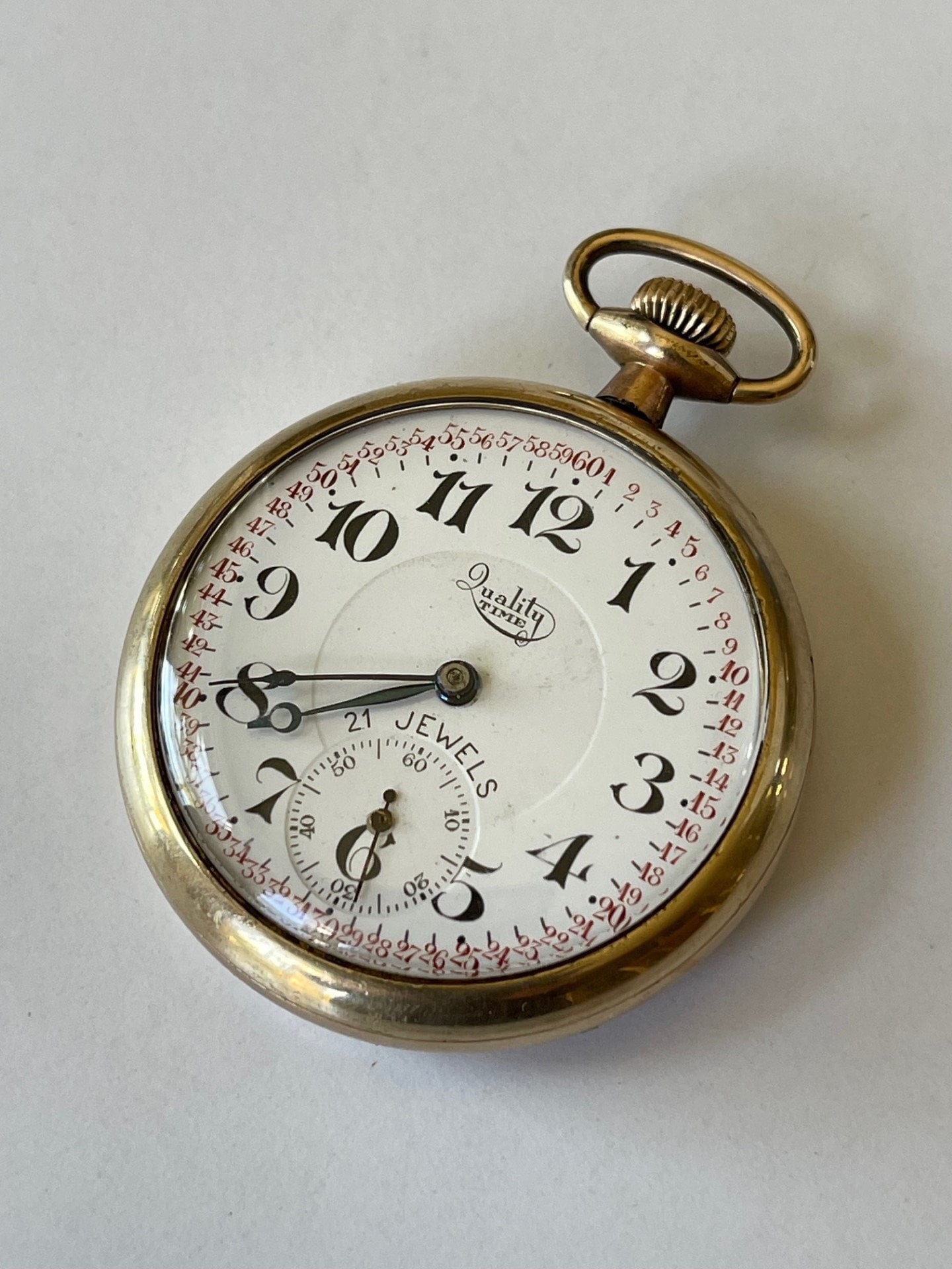 Quality Time Railroad White Porcelain Montgomery Dial Gold Filled ...