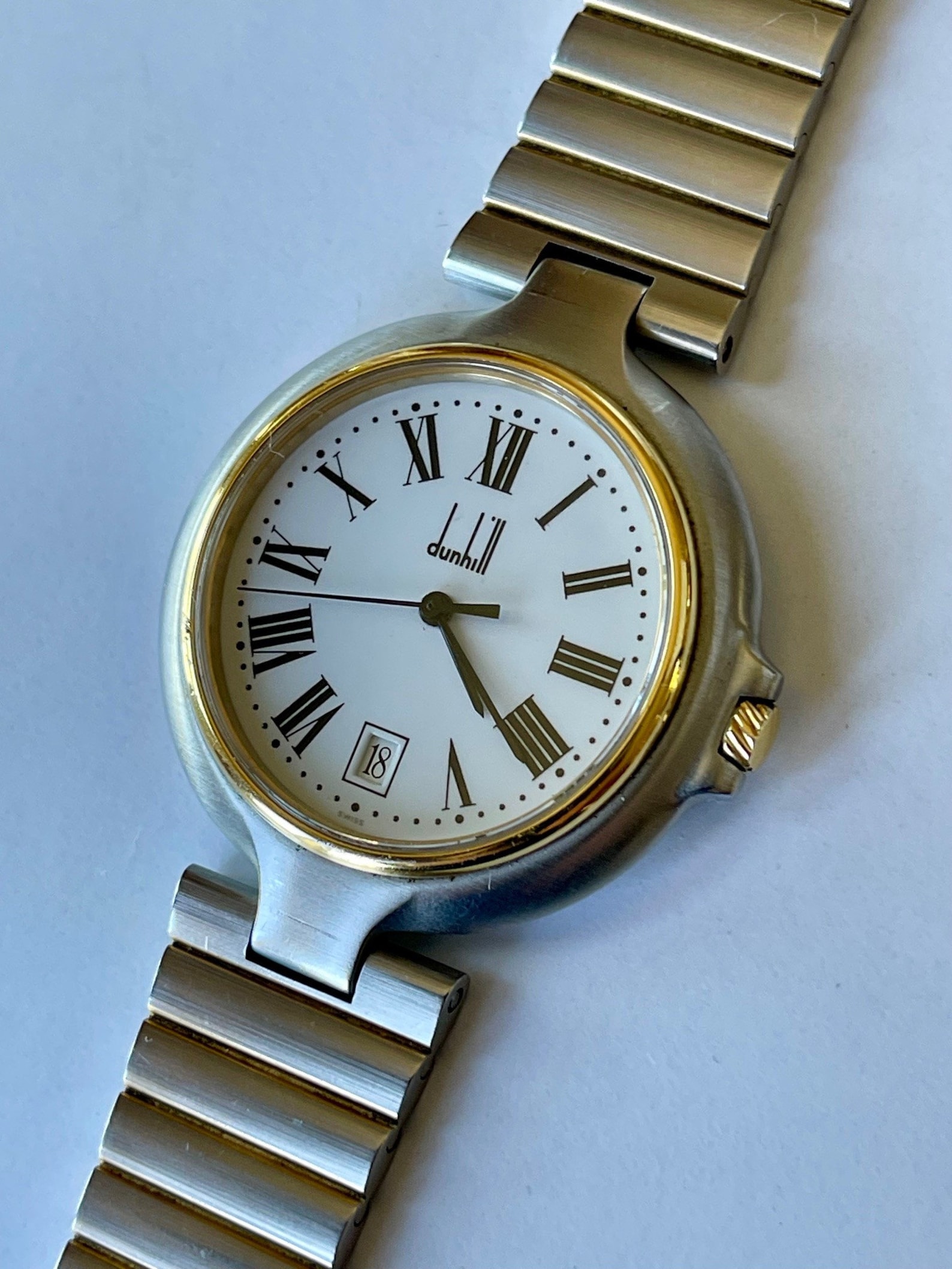 Alfred Dunhill Millennium Calendar Date Two Tone Gold Stainless Steel ...