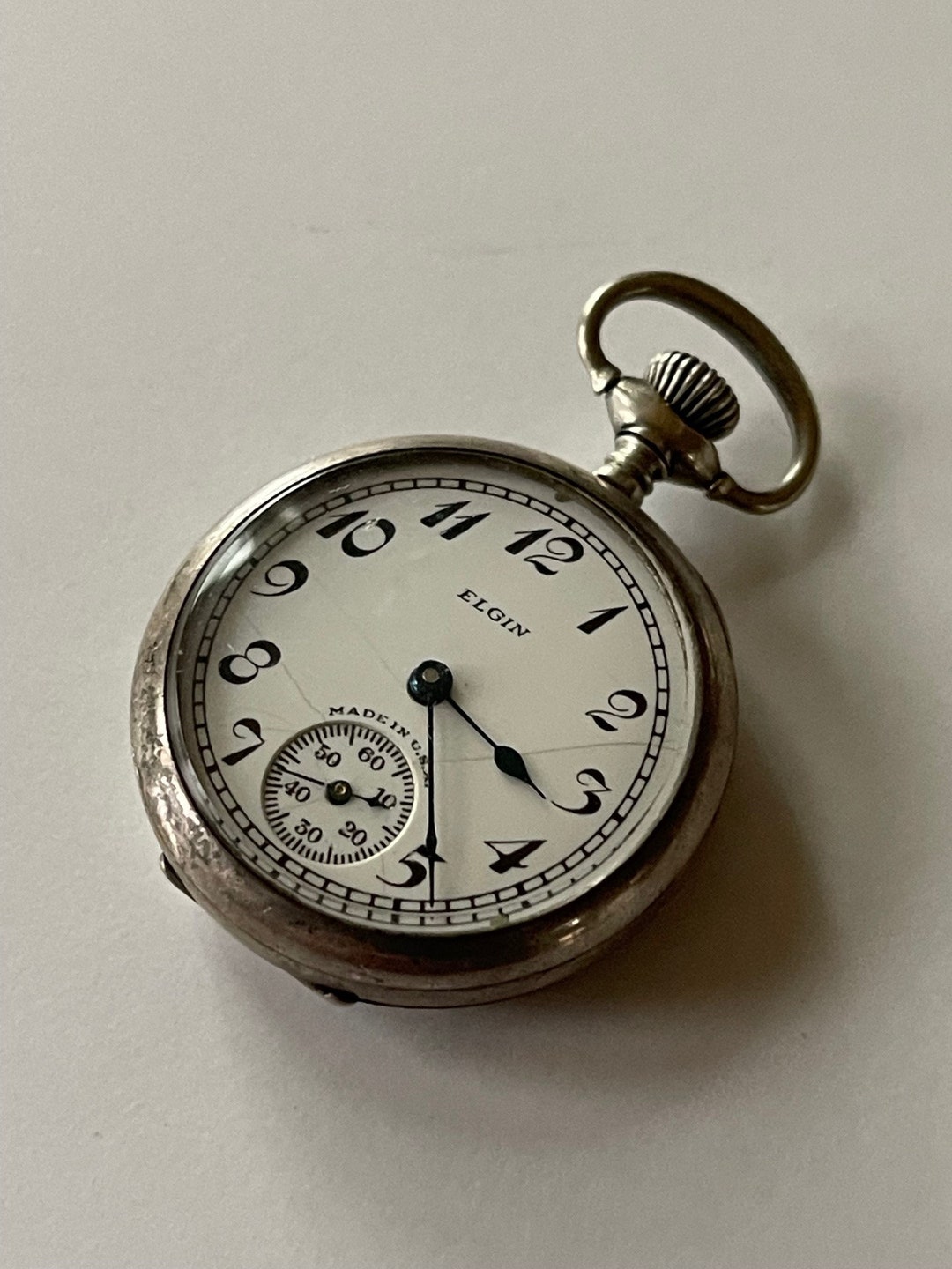 Elgin Art Deco Sterling Silver Doctors Ladies White Porcelain Dial Made ...