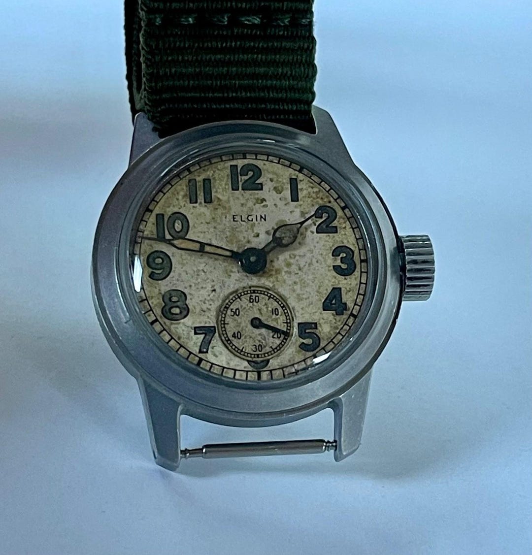 Elgin U.S. Military Star Case 1917-H Tropical Dial S/steel Cal 554 15 ...
