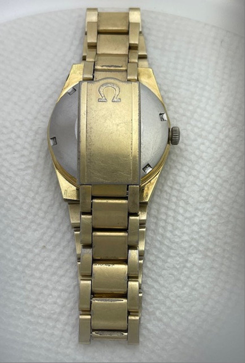 Omega Automatic Calendar Date Gold Capped Two Tone Dial Screw Down Case ...