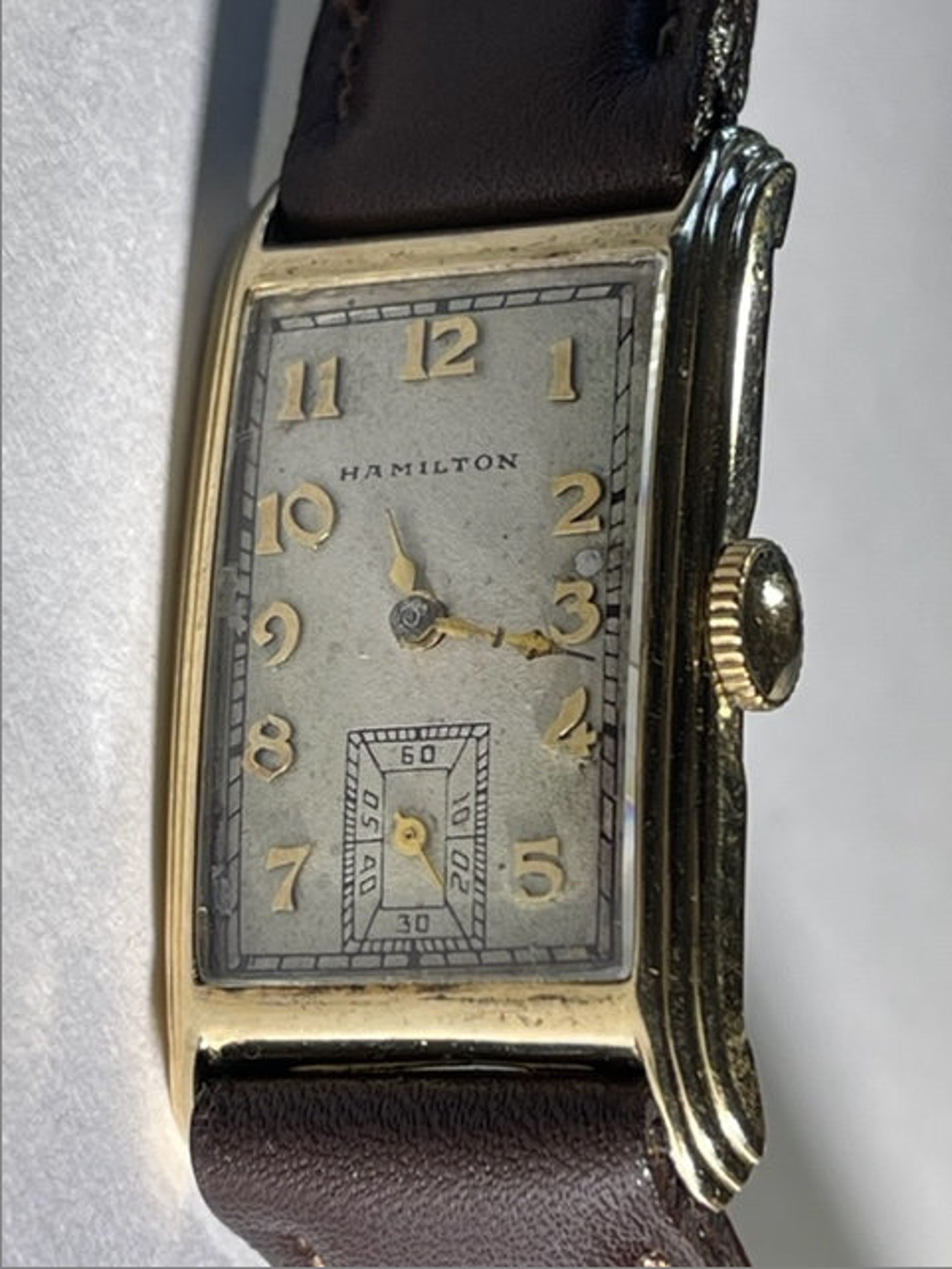 Hamilton Solid 14K(583) Gold 19jewels Cal982 Rectangular Art Deco 1927 ...