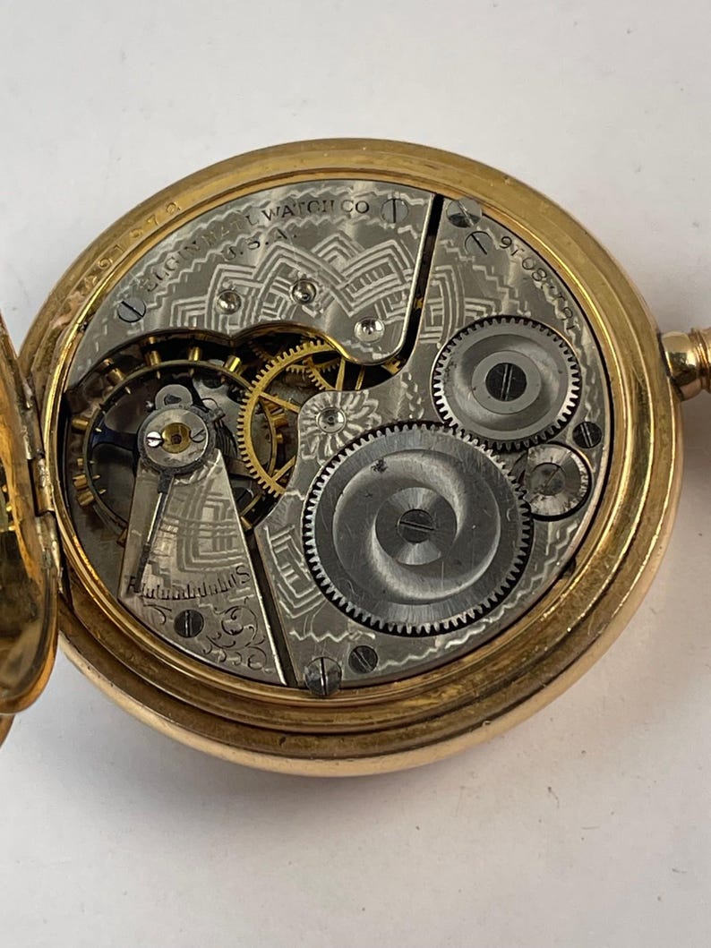 Elgin Warranted 20years Hunter Case Gold Filled Antique Pocket Watch ...