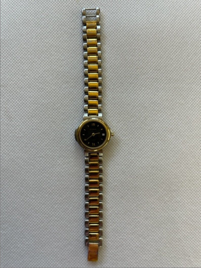 Cyma Tavannes Ladies Calendar Date Black Dial Two Tone Case - Etsy