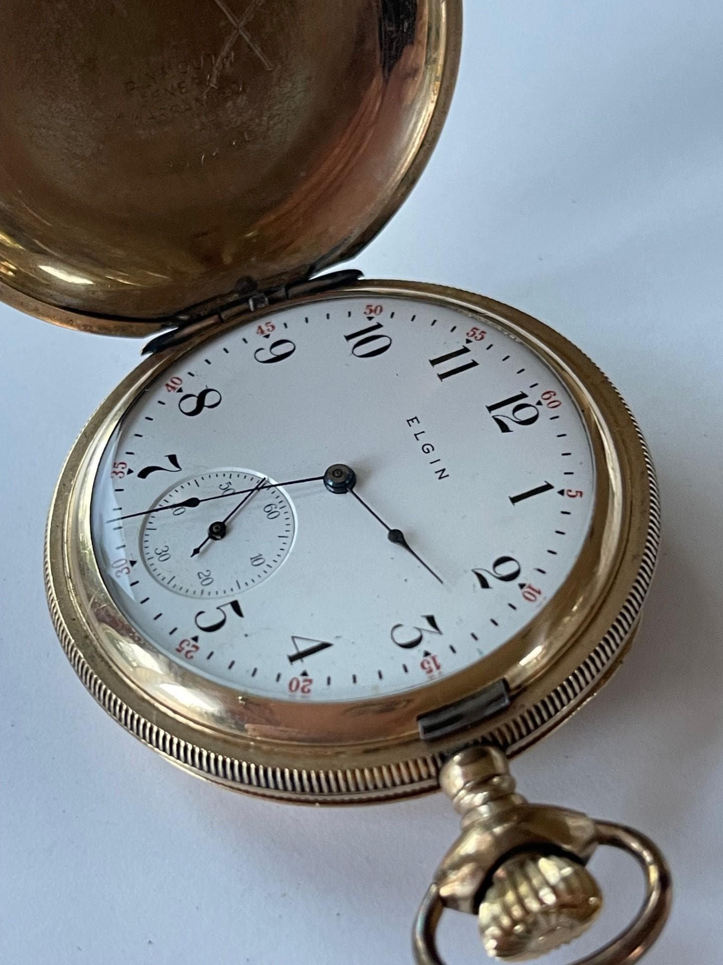 Elgin 14K Gold Filled Hunter Case Savonette Antique Pocket Watch ...