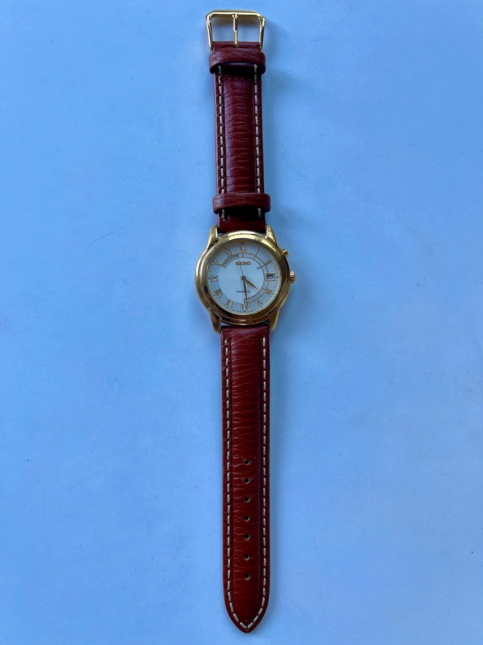 Seiko Kinetic Indicator Quick Set Calendar Gold Capped Two Tone ...