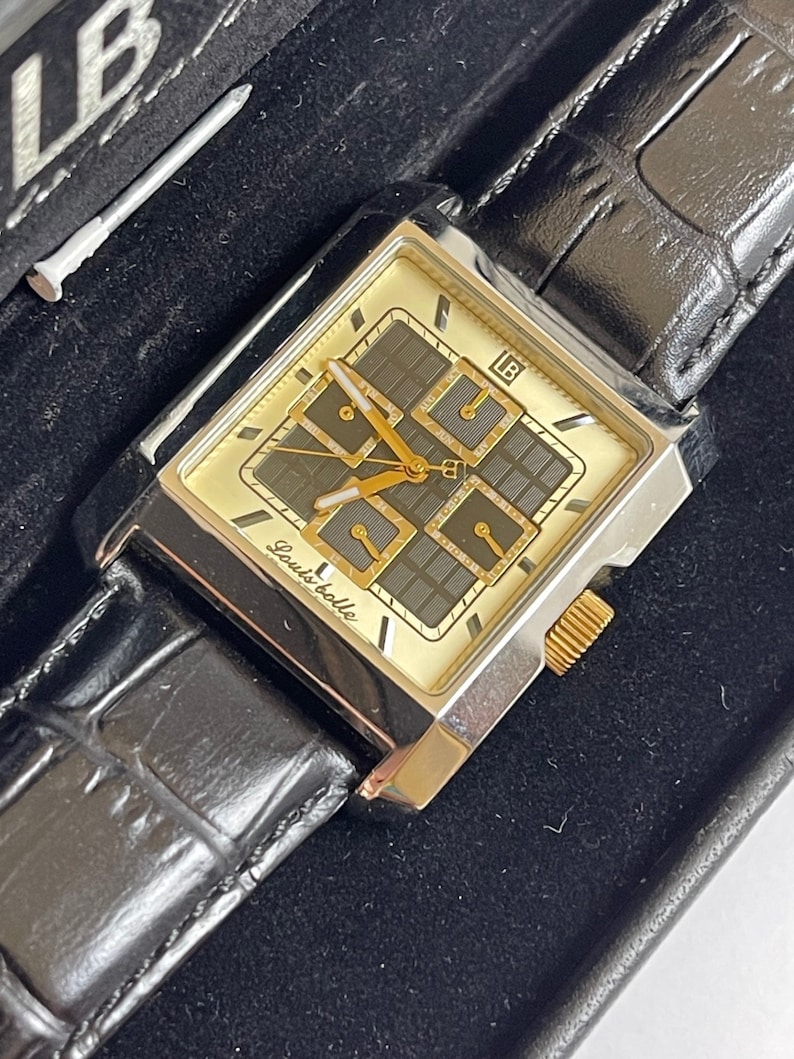 Louis Bolle Automatic Triple Calendar 2tone Textured Dial Display Back ...