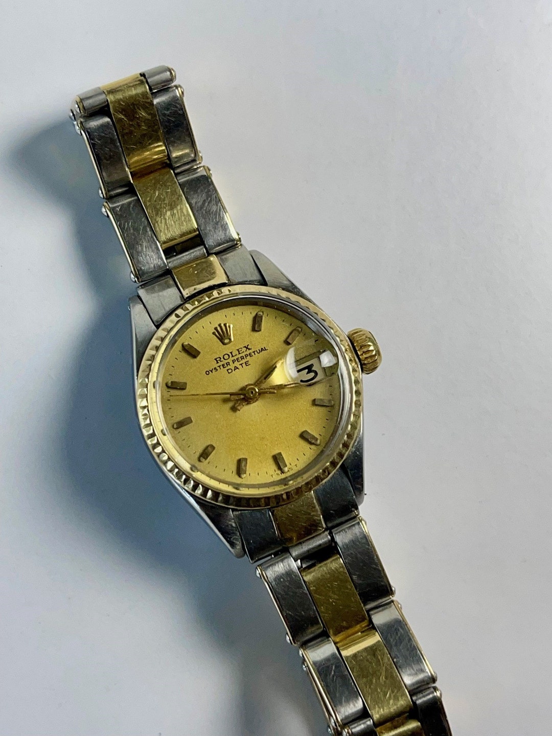 Rolex Oyster Perpetual Lady Date Magnifier Automatic Two Tone14k Gold ...