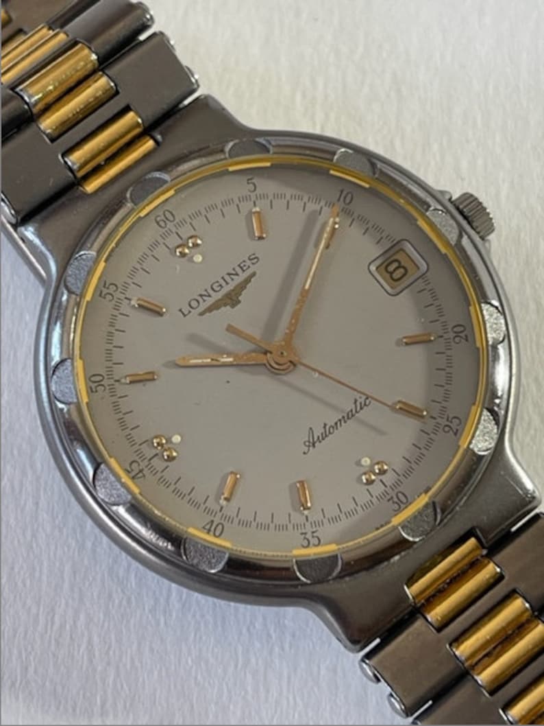 Longines CONQUEST LAS VEGAS Automatic Titanium/gold Quick Set Date ...