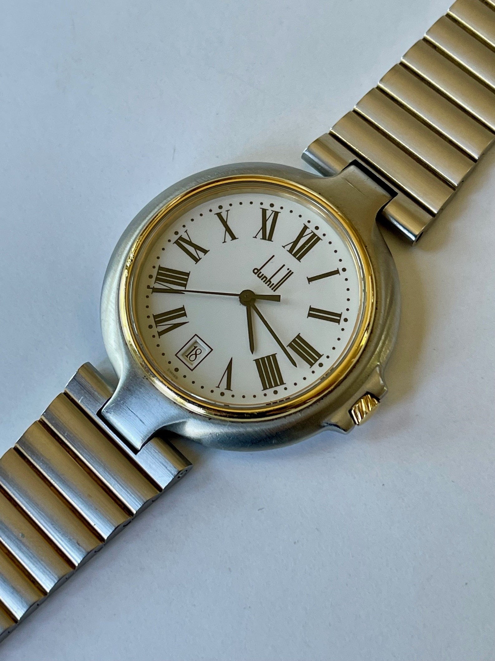 Alfred Dunhill Millennium Calendar Date Two Tone Gold Stainless Steel ...