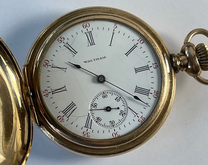 Waltham Railroad Military Doctors14kgf Hunter Case Savonette Antique ...