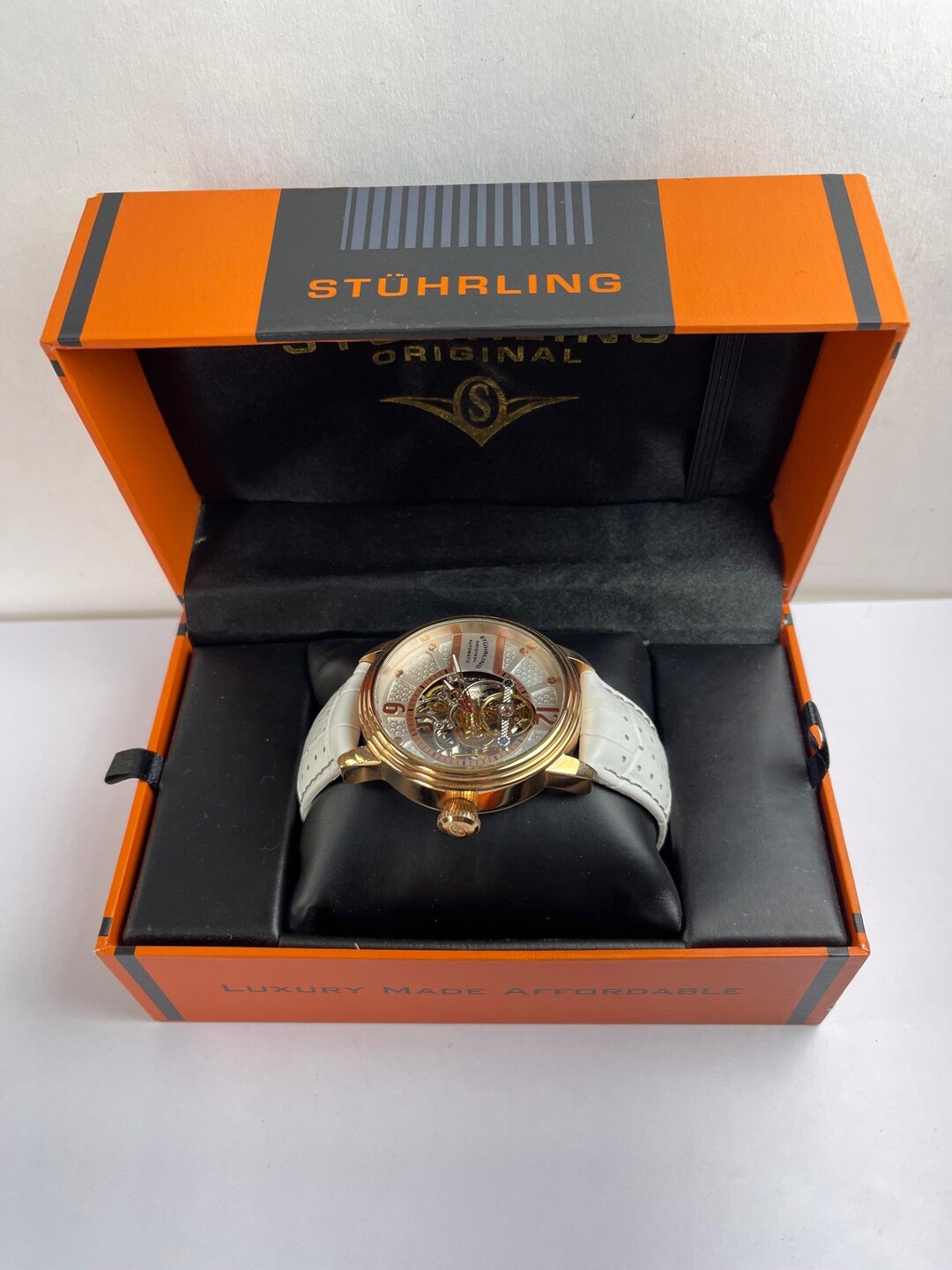 Stuhrling Original Automatic Skeleton Cal.st-90001 Original Box Papers ...