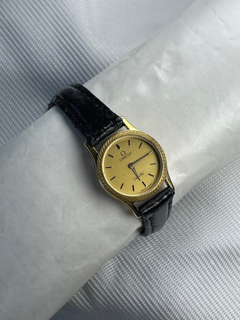 Omega Deville Ladies Gold Capped Ref.5910232 Cal1387 Coin Edge Bezel ...