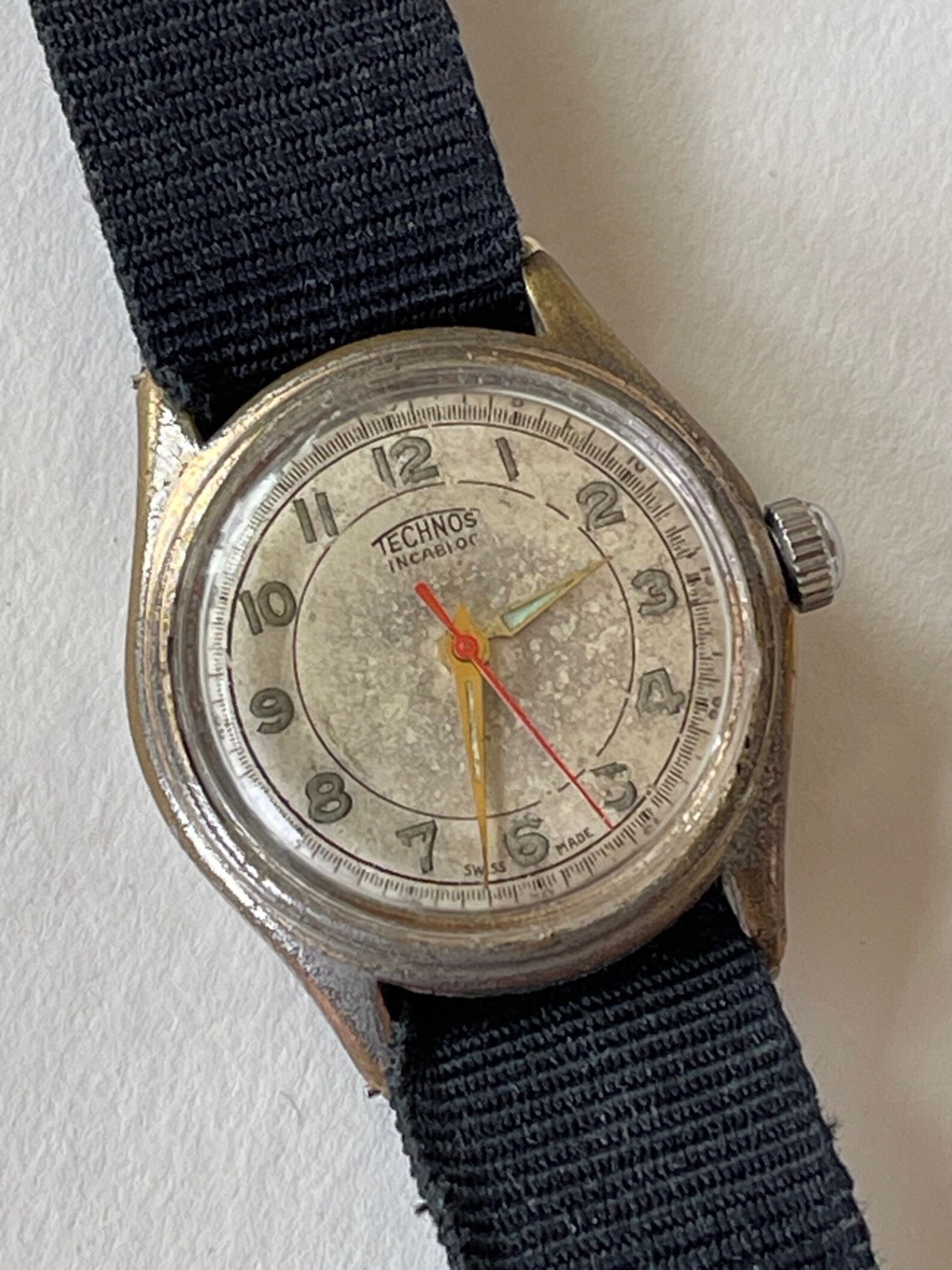 Technos Military Officers Doctors WW2 1943 Two Tone Dial Stainless ...
