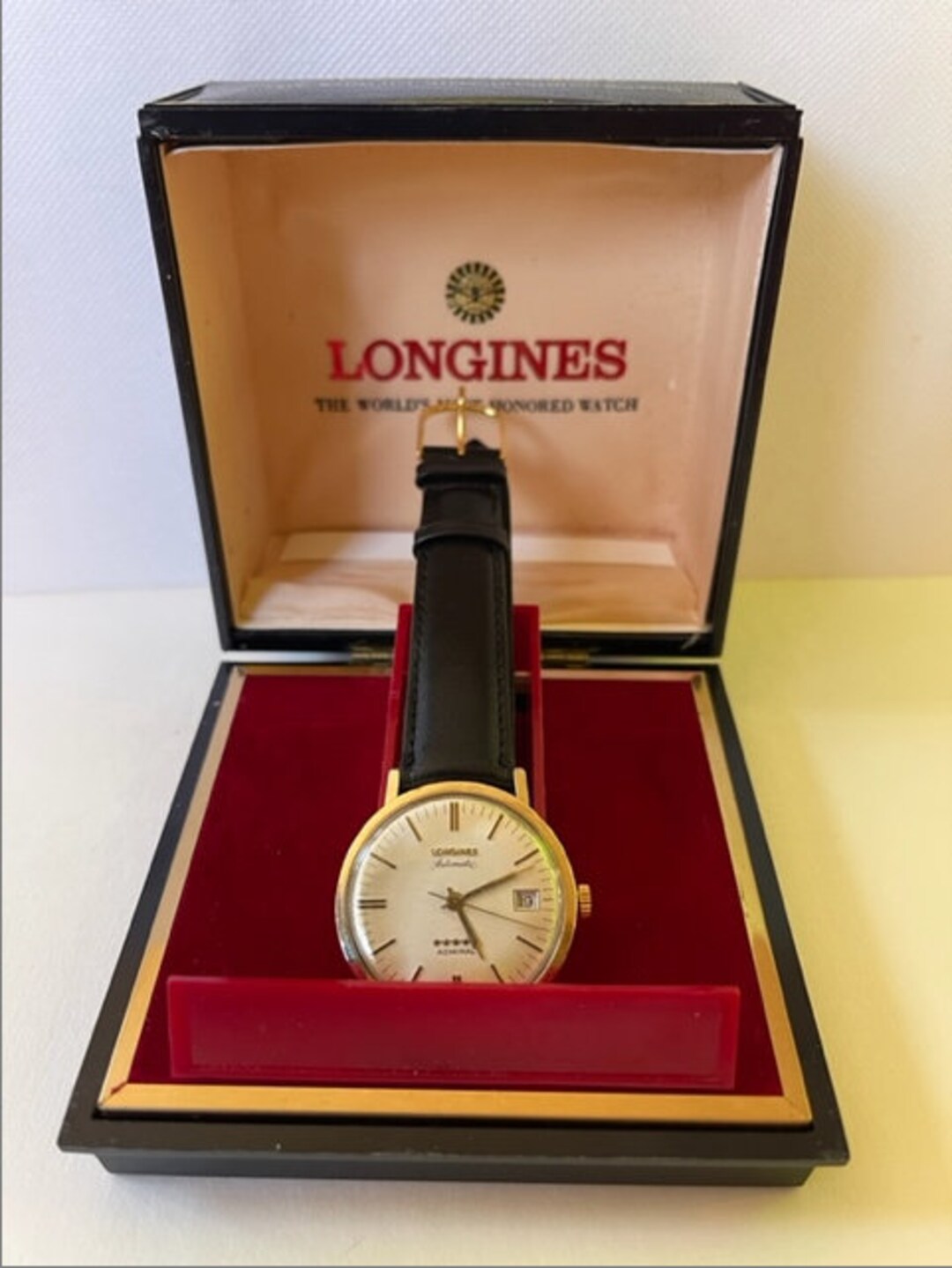 Longines Admiral 5 Estrellas Automático Quick Set Date Gold Capped ...