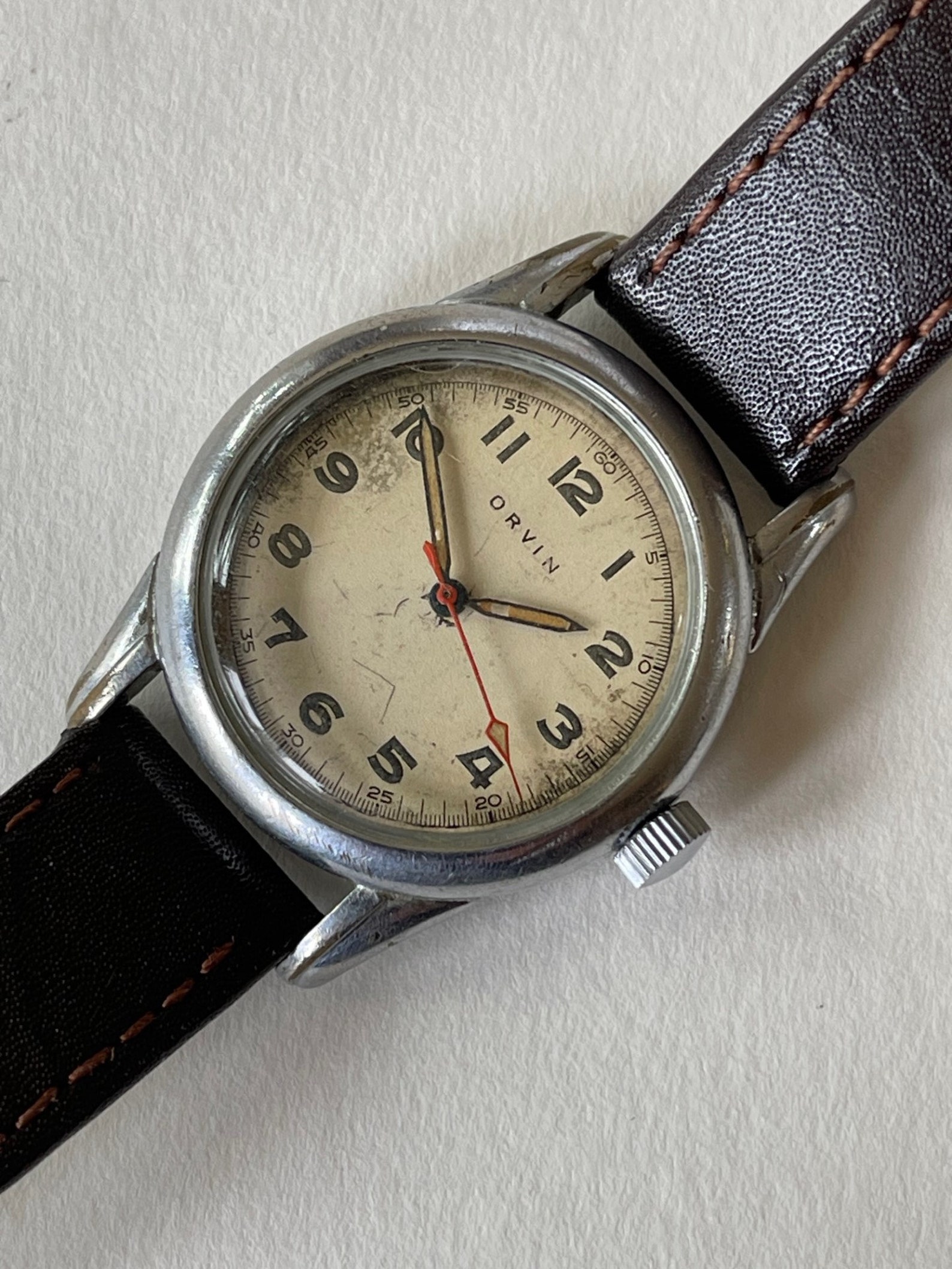 Orvin Circle Watch Corp Military Doctors WWII 1944 Stainless Steel ...