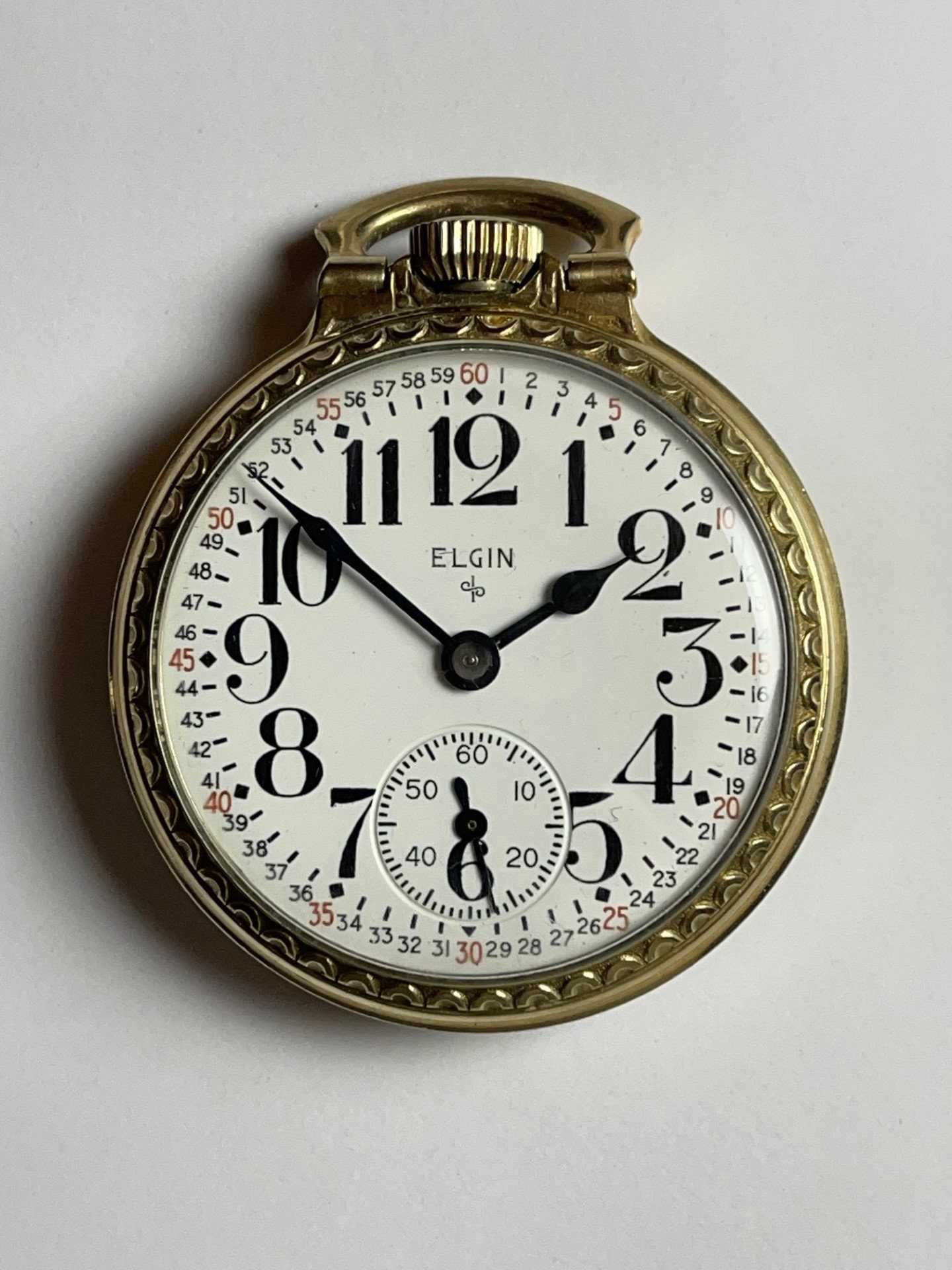 Elgin Railroad 10KRP Gold Porcelain Montgomery Dial Chronometer Vintage ...