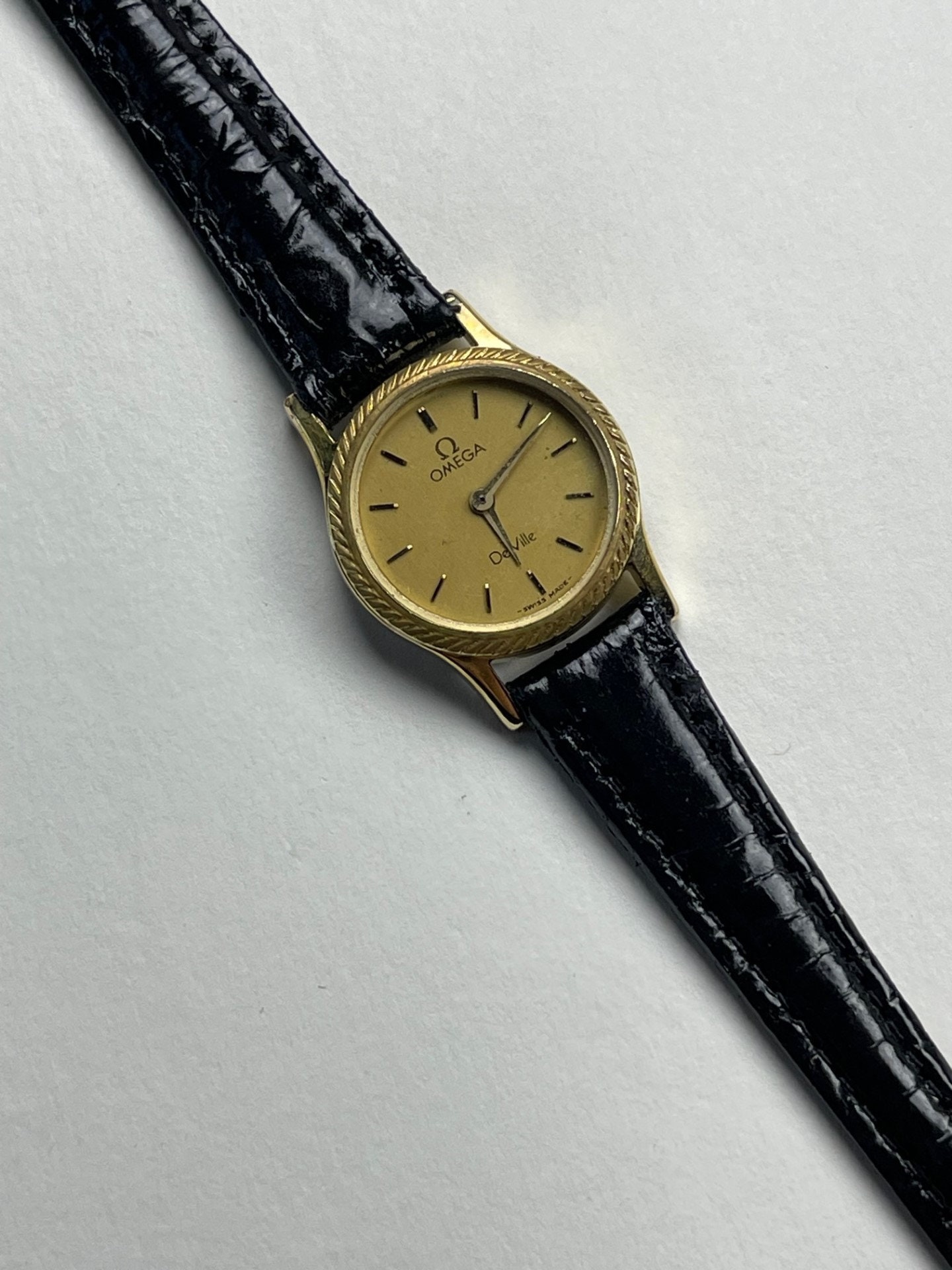 Omega Deville Ladies Gold Capped Ref.5910232 Cal1387 Coin Edge Bezel ...