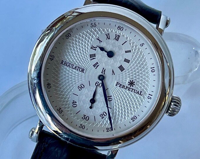 Perpetual Regulator Automatic Textured White Dial Display Back ...