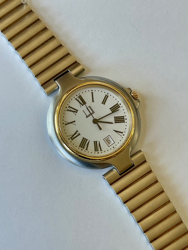 Alfred Dunhill Millennium Calendar Date Two Tone Gold Stainless Steel ...