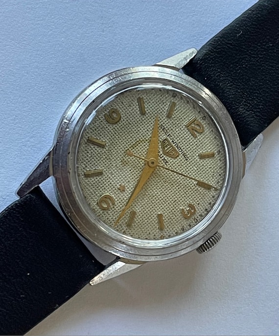 Heuer De Luxe Self-Winding Honeycomb Waffle Dial Stai… - Gem