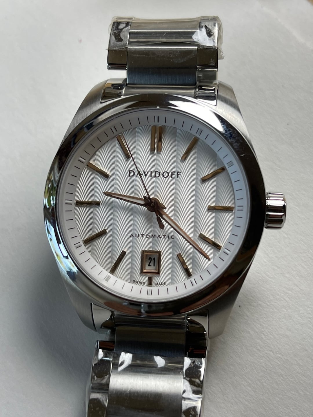 Davidoff VELOCITY Automatic Quick Set Date Textured Dial Display Case ...