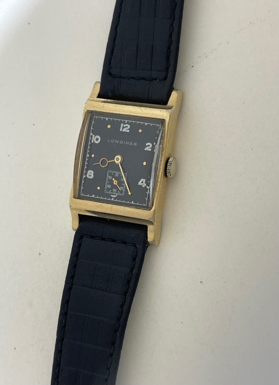 Longines Gold Filled Rectangular Black Dial Vintage S… - Gem