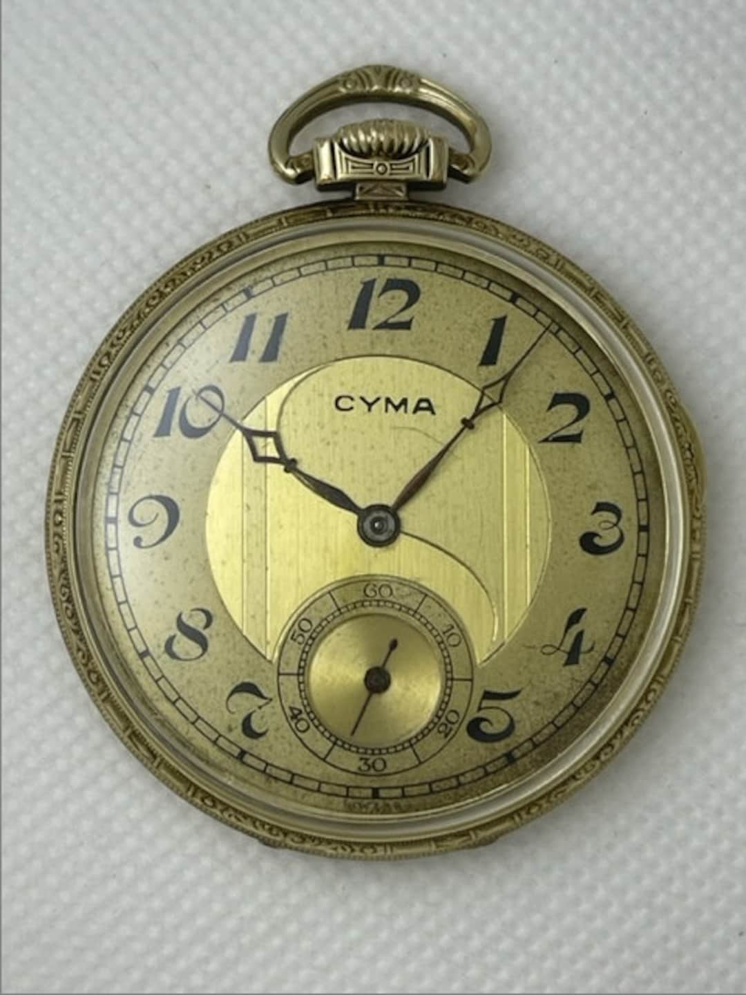 Cyma Tacy Tavannes Art Deco Two Tone Ornate 3D Dial Tacy Movement Two ...
