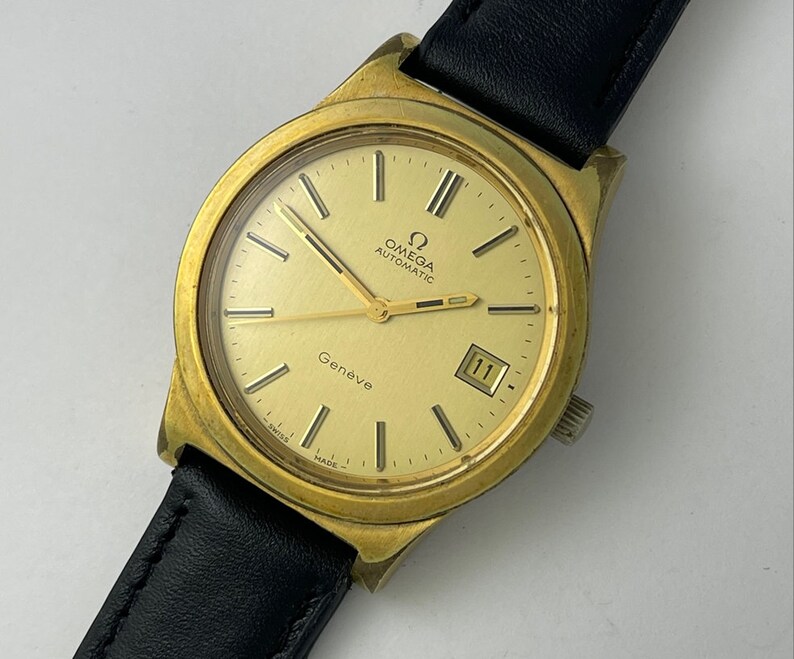 Omega Geneve Automatic Cal.1012 Quick Set Calendar Date Gold Capped ...