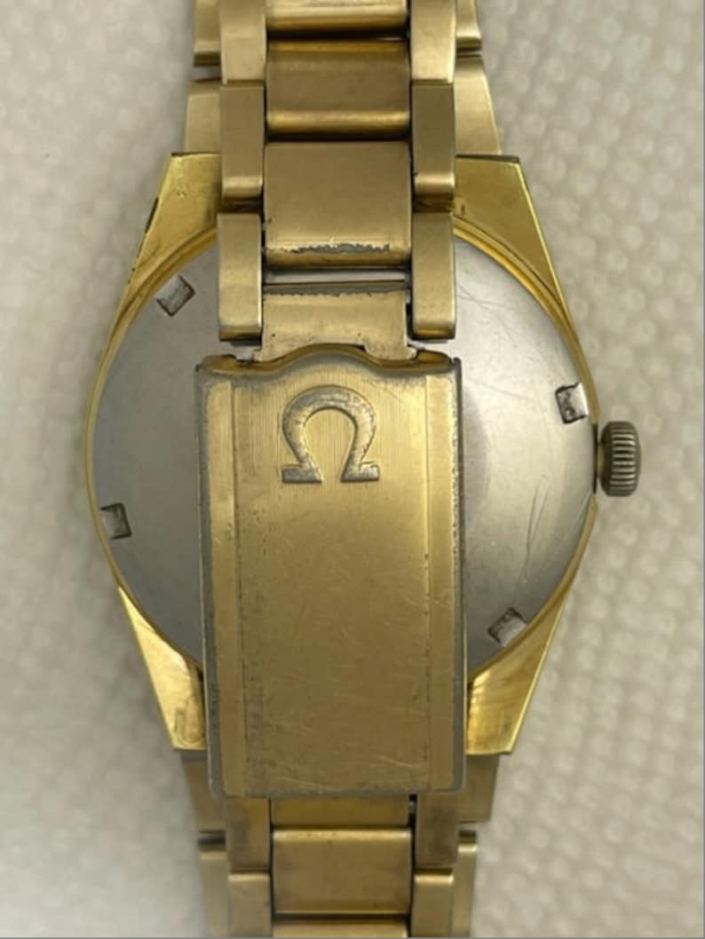 Omega Automatic Calendar Date Gold Capped Two Tone Dial Screw Down Case ...