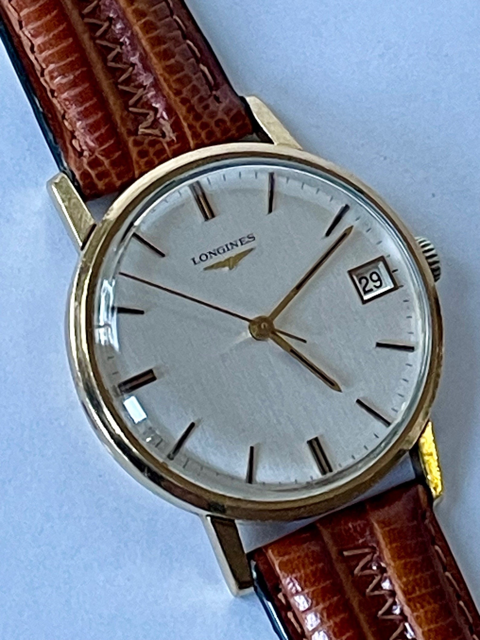 Longines Solid 9K375 Gold DS&S Baume Case Cal.6952 Calendar Date ...