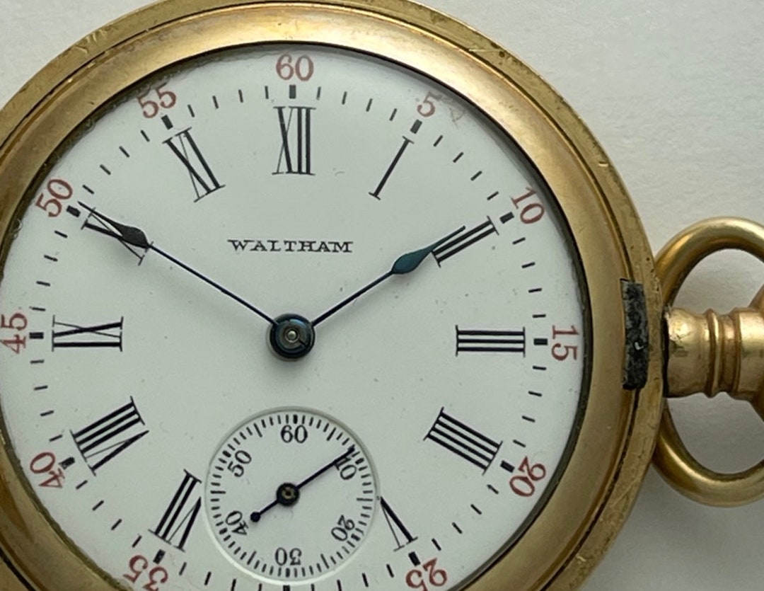 Waltham Railroad Military Gold Capped Hunter Case Savonette Antique ...