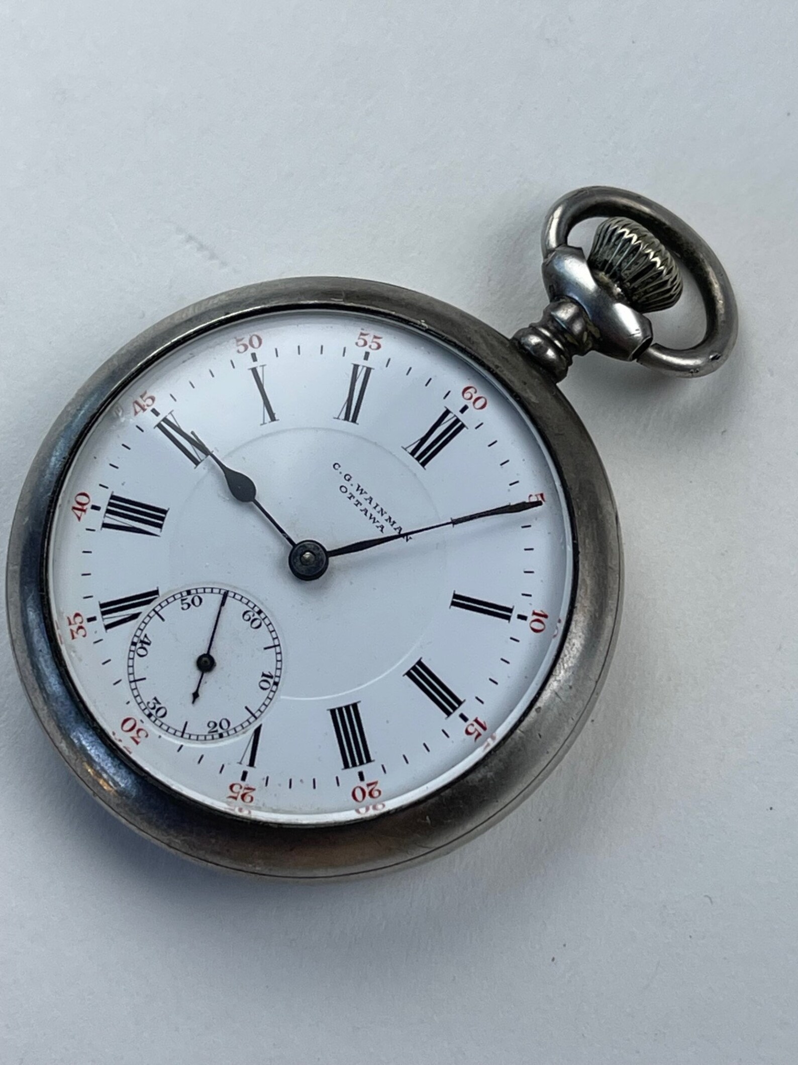 Omega Sterling Silver Two Level White Porcelain Dial Made by Omega to ...