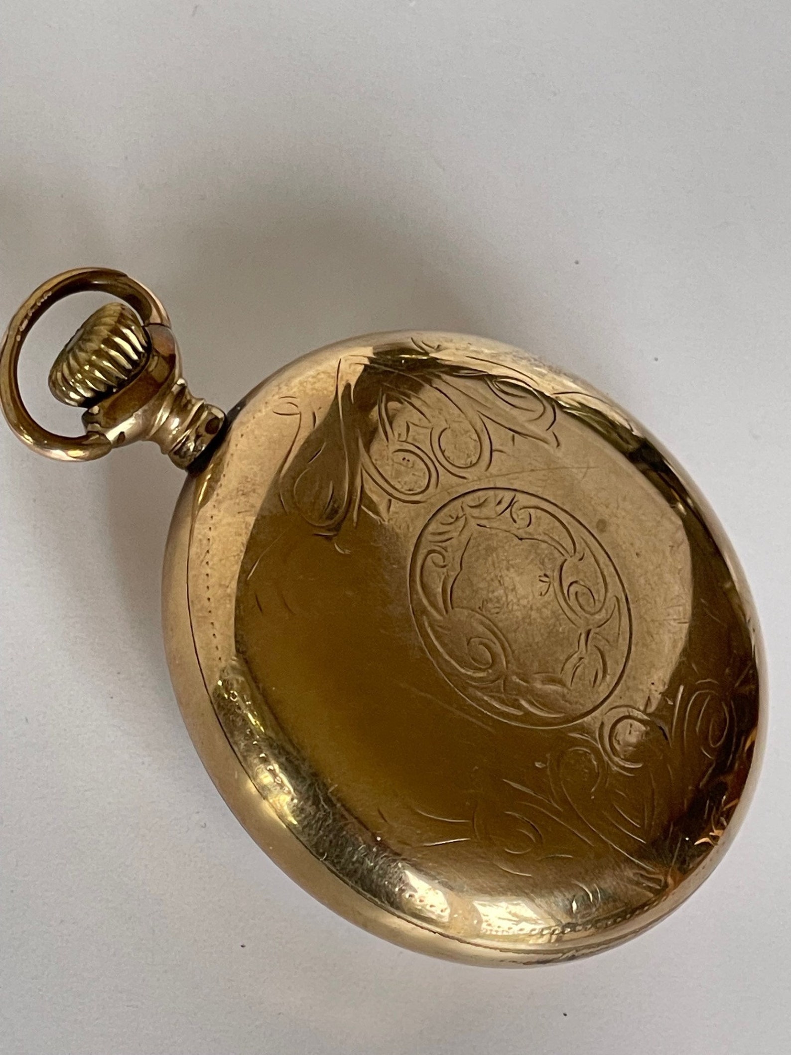 Elgin Railroad 14K Gold Filled Porcelain Dial Screw Down Back Antique ...