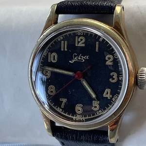 Selza Automatic Military Pilot Aviation WW2 Cold Capped Stainless Steel ...
