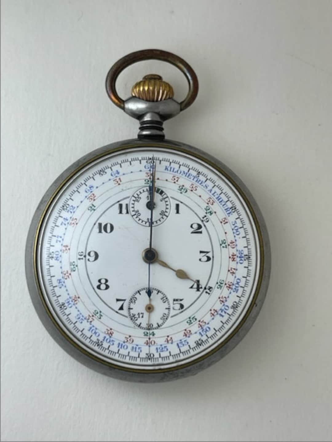 Anonymous Telemeter Chronograph Pocket Watch French Military WWII 1939 ...