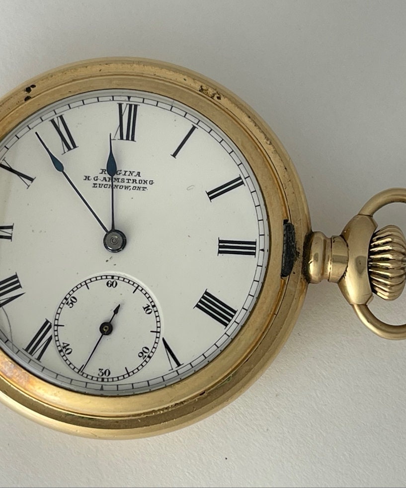 Regina Omega H.G. Armstrong Antique Railroad Hunter Case Savonette ...