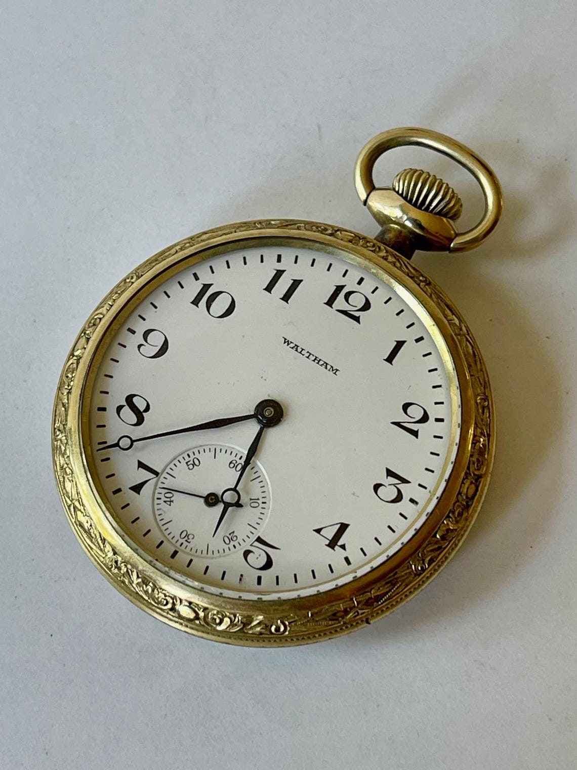Waltham Gold filled White Porcelain Dial Art Deco Pocket Watch 1926 - Etsy