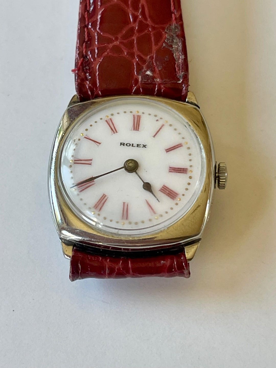 Rolex Art Deco Acier Staybrite Stainless Steel Two Tone Porcelain Dial ...