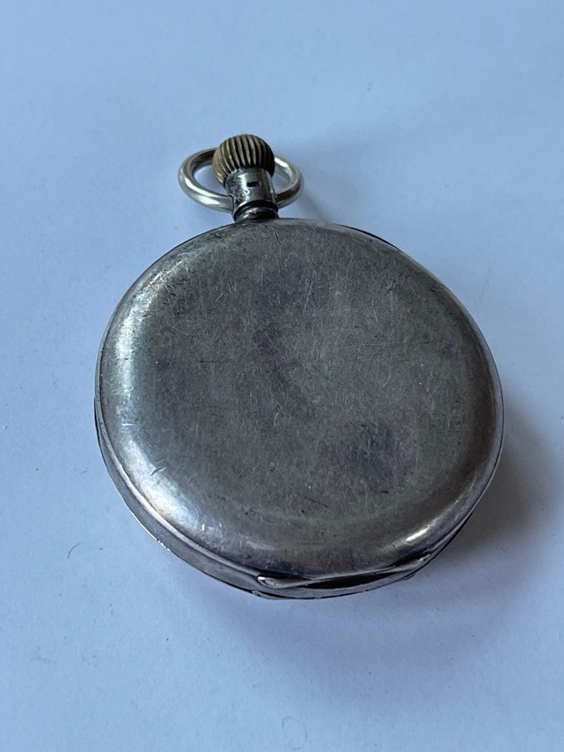 J.W. Benson London Solid Sterling Silver Half Hunter White Porcelain ...