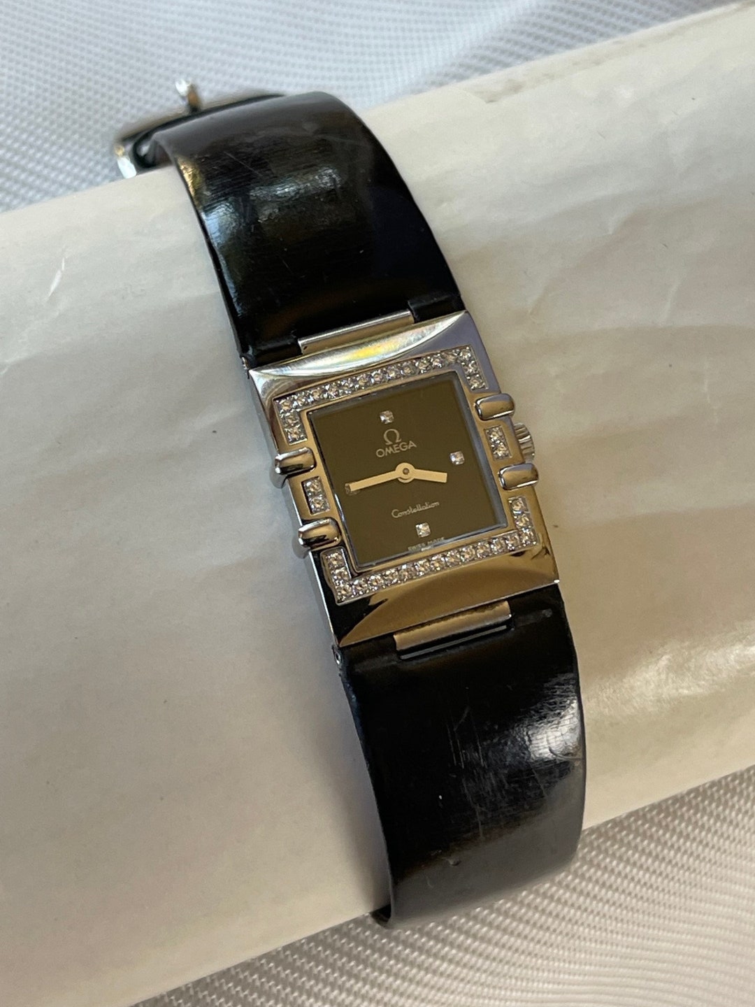 Omega Constellation Quadra Factory Genuine Diamonds Ladies Cal.1376 ...