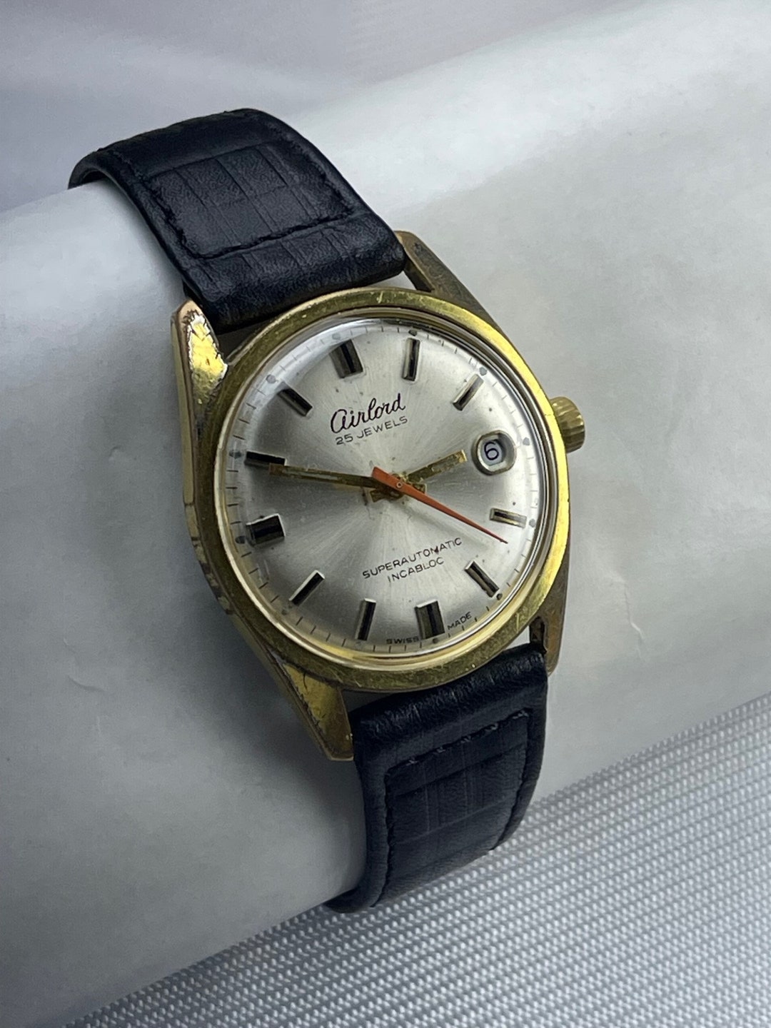 Airlord Superautomatic 25jewells Calendar Date Pie Pan Dial Gold Capped ...