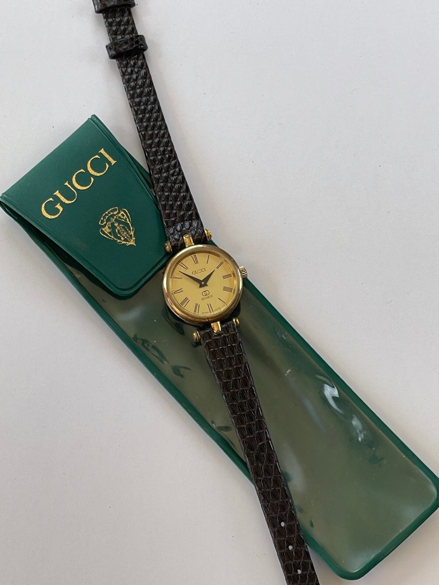 Gucci Stack Ladies Gold Capped Original Strap Buckle Travel Bag Vintage ...