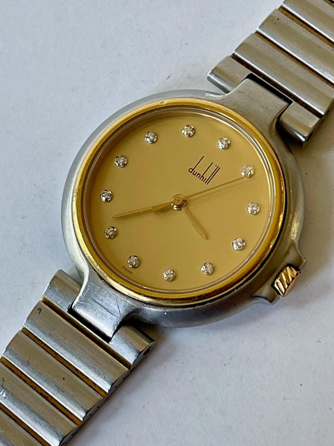 Dunhill Millenium Genuine Diamonds Two Tone Gold/stainless Steel Ref.6 ...