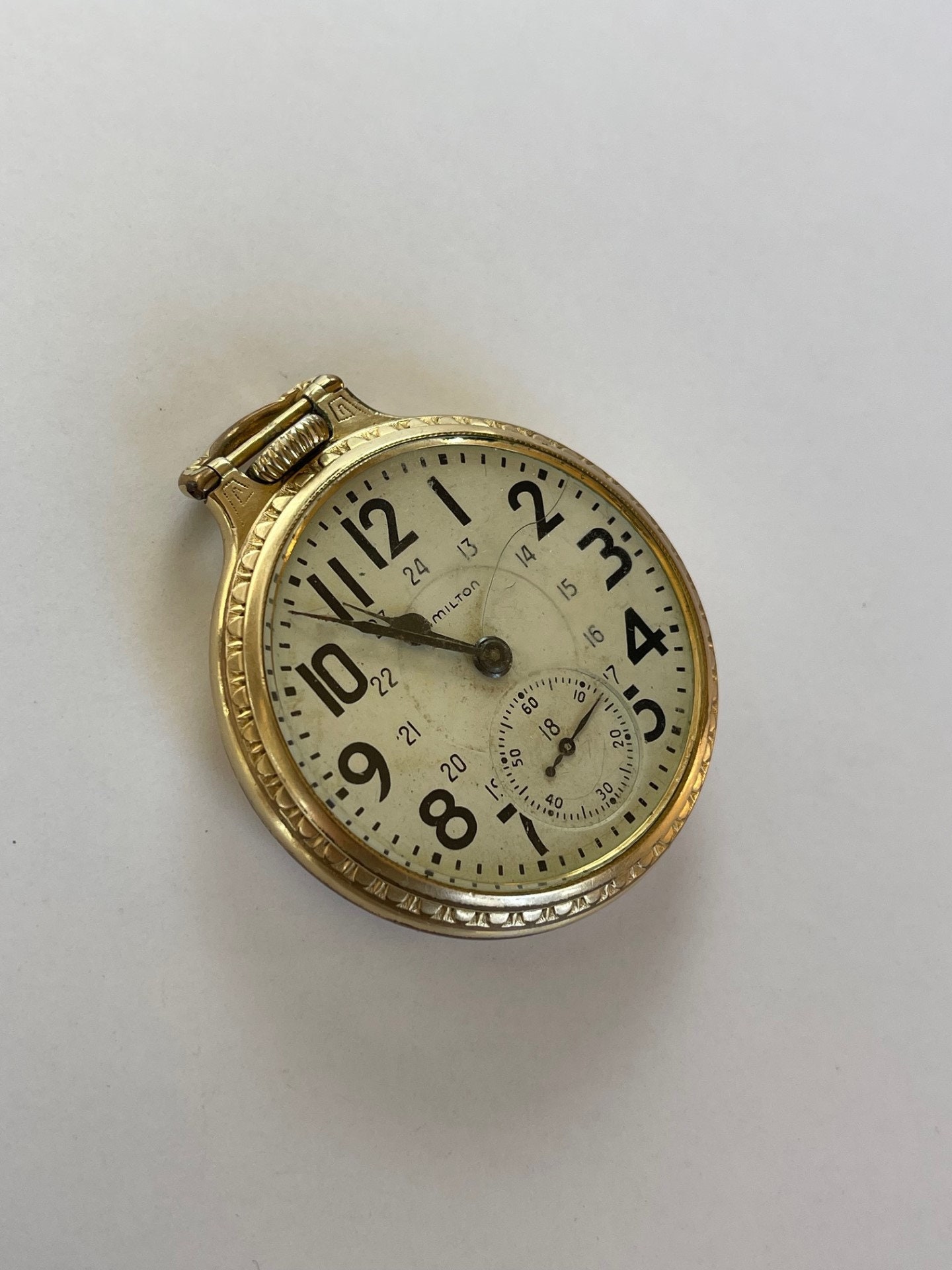 Hamilton Railroad Military 10K Gold Filled Antique Pocket Watch ...