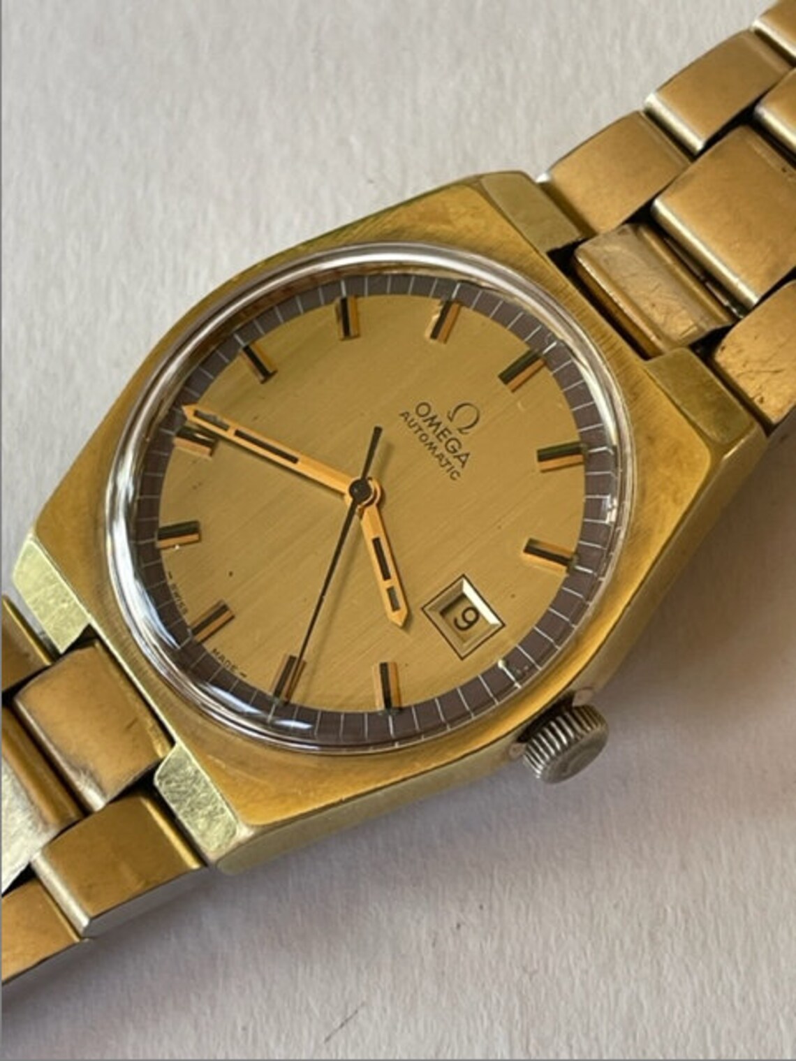 Omega Automatic Calendar Date Gold Capped Two Tone Dial Screw - Etsy