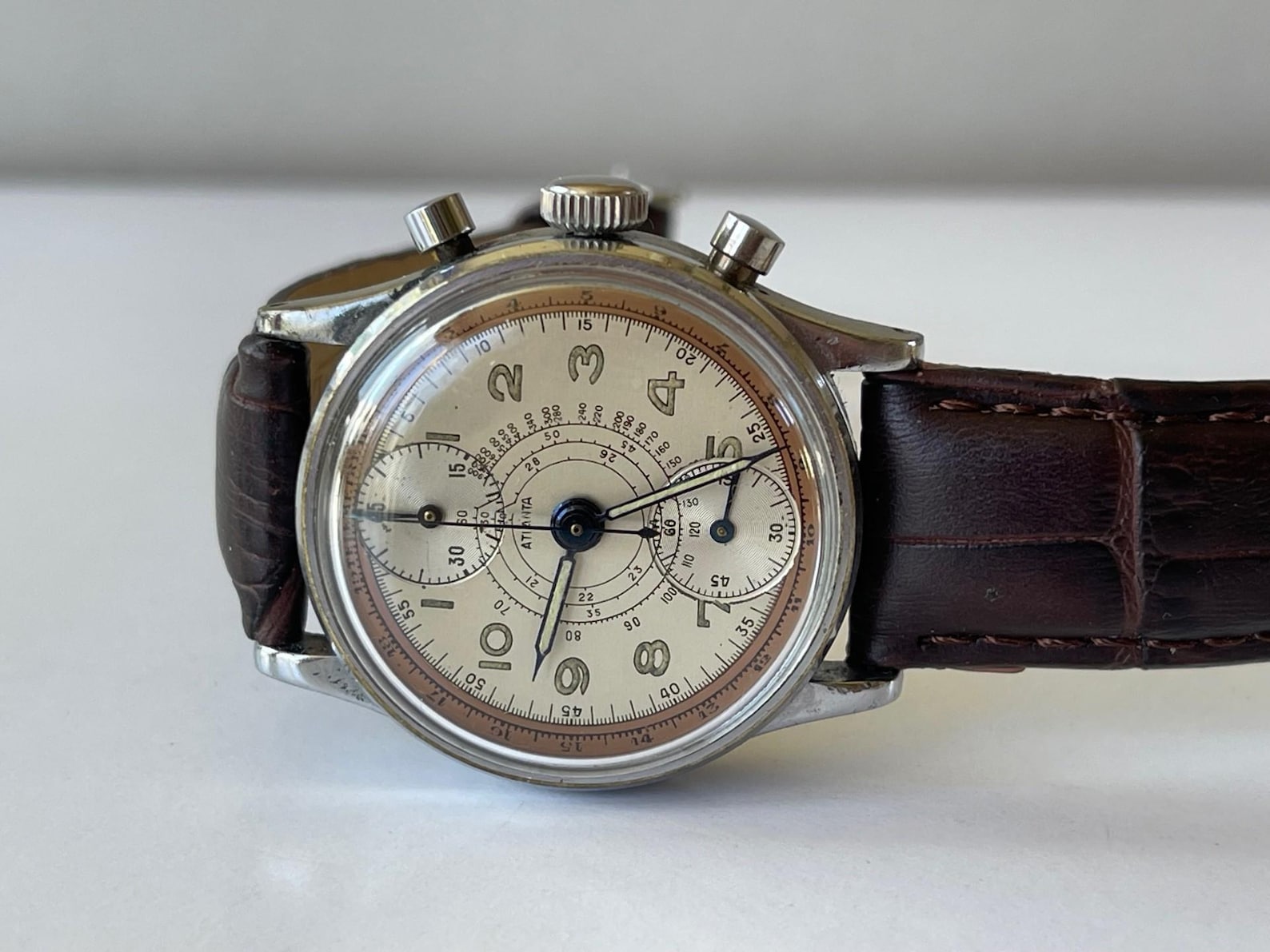 Atlanta Chronograph Two Tone Dial Telemeter Aviation Pilot WWII 1945 ...