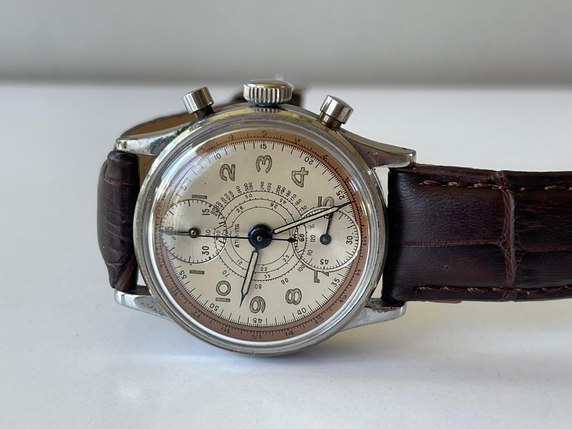 Atlanta Chronograph Two Tone Dial Telemeter Aviation Pilot WWII 1945 ...
