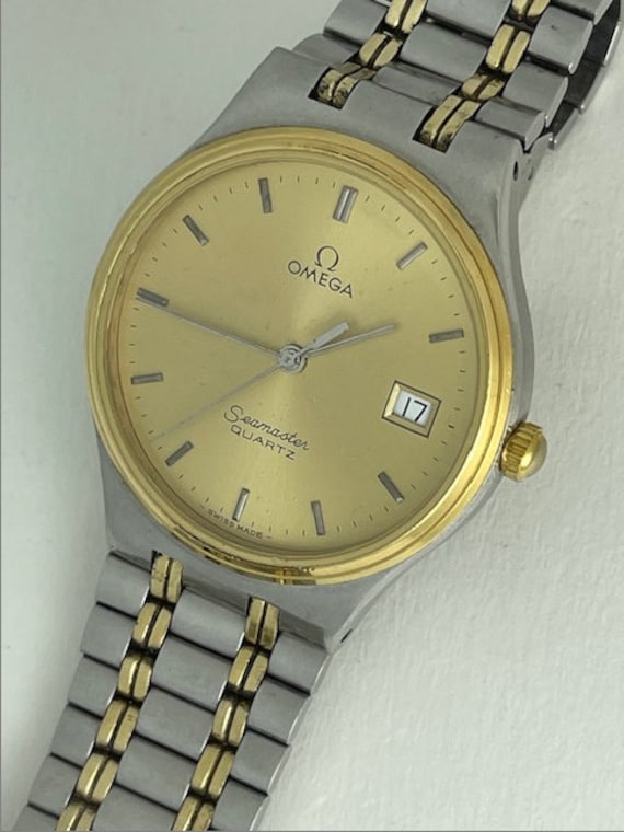 Omega Seamaster Calendar Date Quartz Gold /stainless Steel Omega Seamaster Calendar Date Quartz Gold /stainless Steel