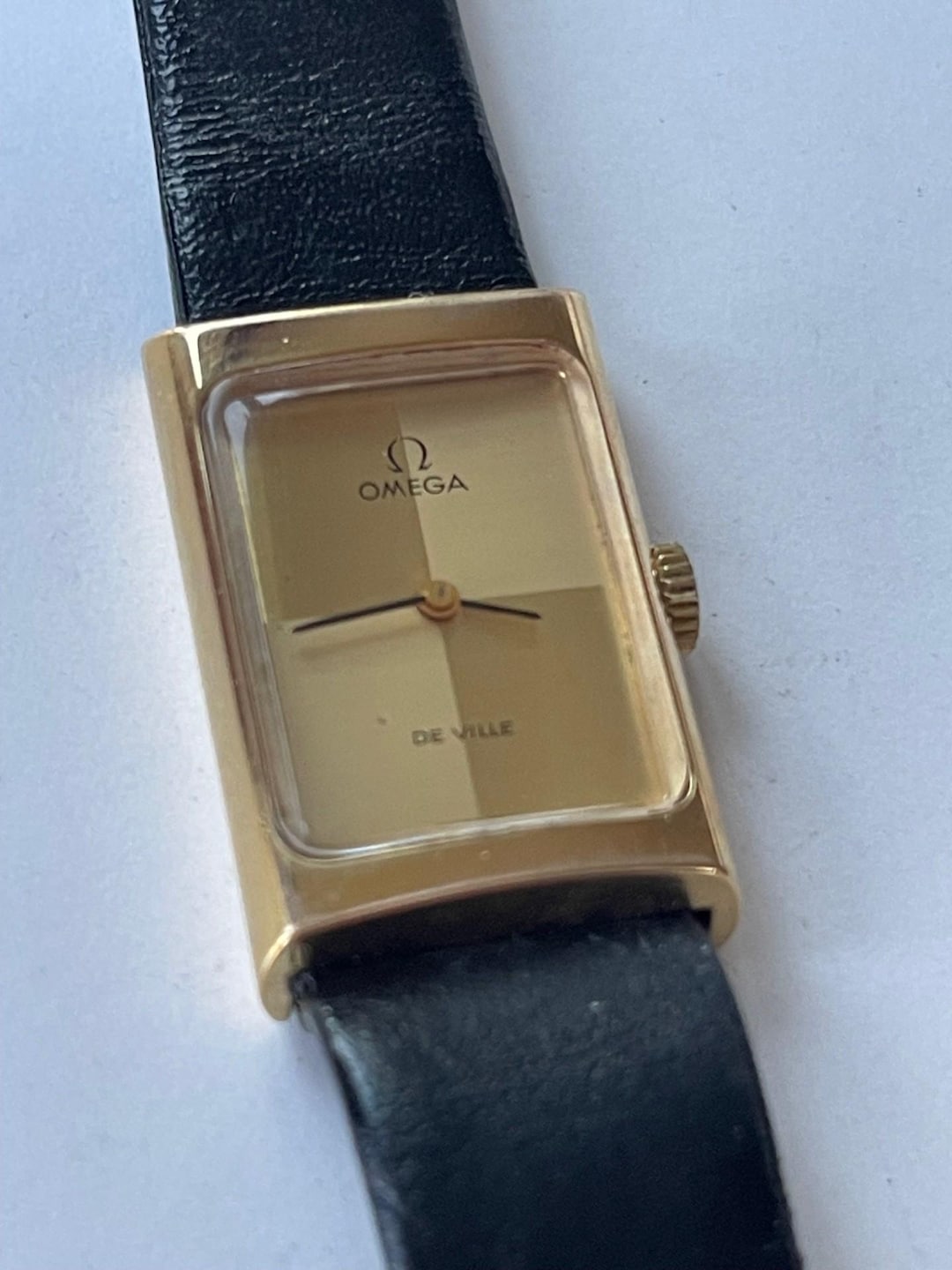 Omega De Ville Gold Capped Rectangular Sectored Dial Vintage Swiss Made ...